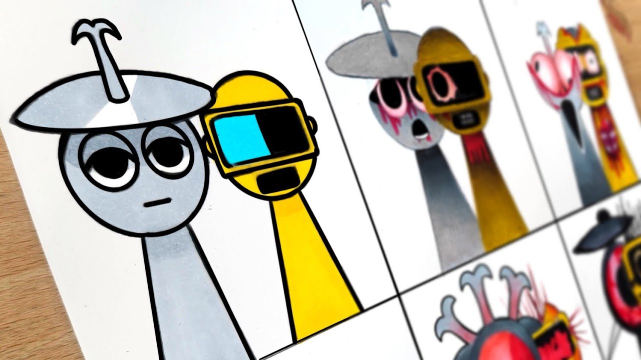 Drawing Clukr X Garnold 1 To 6 ( Incredibox Sprunki ) Duo Sprunki Mix ...