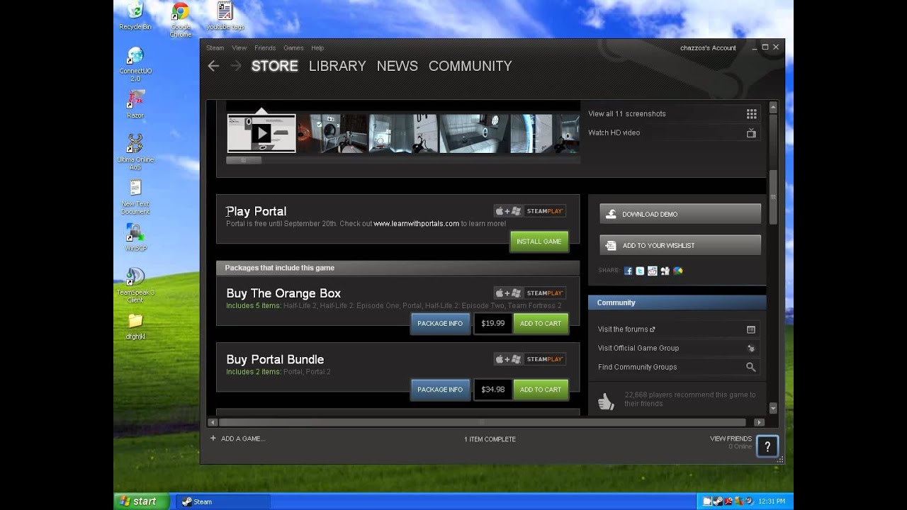 Portal 1 for free: where to and how to down load! - YouTube