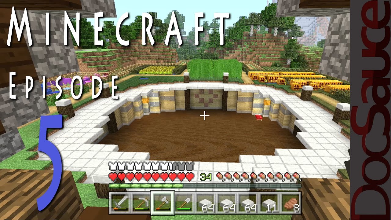 Minecraft - Survival Let's Play 5 - FOUNTAIN/STORAGE PROJECT - YouTube