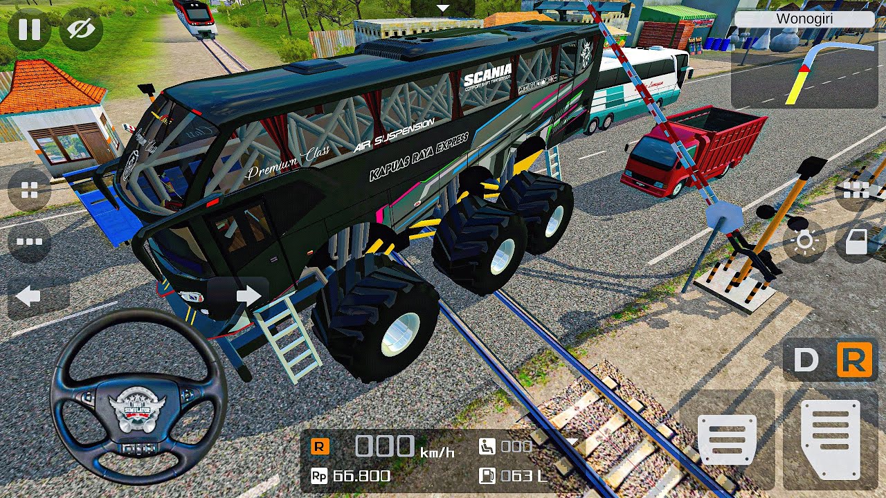 BUSSID | Monster Bus Stops The Train - Bus Simulator Indonesia ...