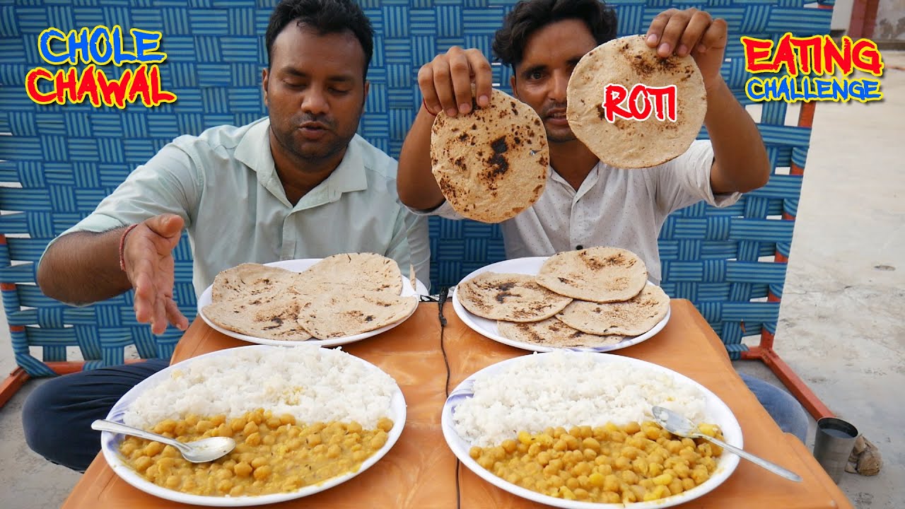 Best Ever Roti Chole Chawal Eating Competition | Chola Rice & Chapati ...