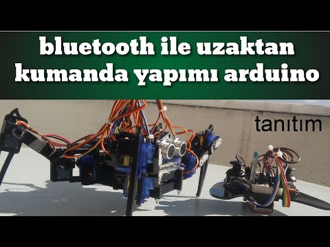 örümcek robotu bluetoothlu kumanda ile kontrol etme projesi, arduino