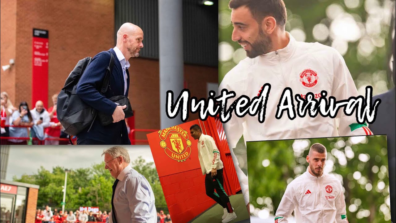 Massive support Man United player and management arrive at old trafford ...