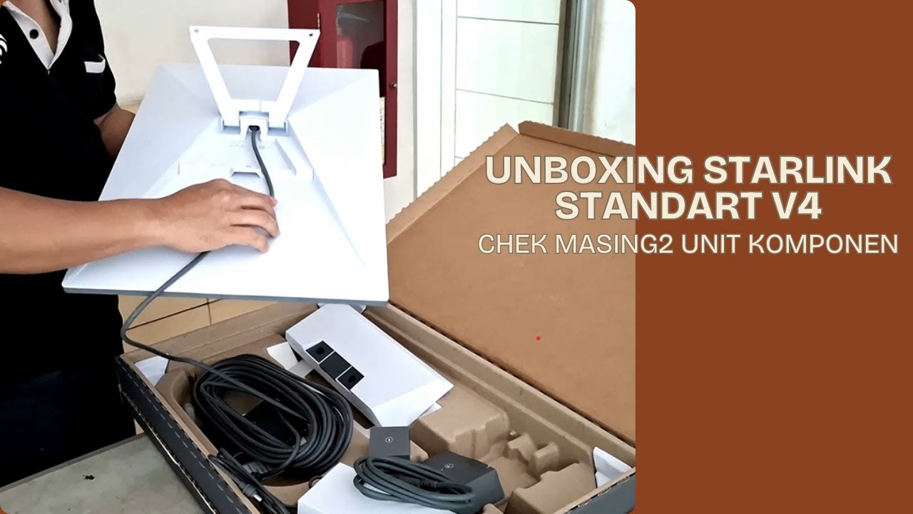Unboxing unit Starlink standart Kit V4 lebih simple - YouTube