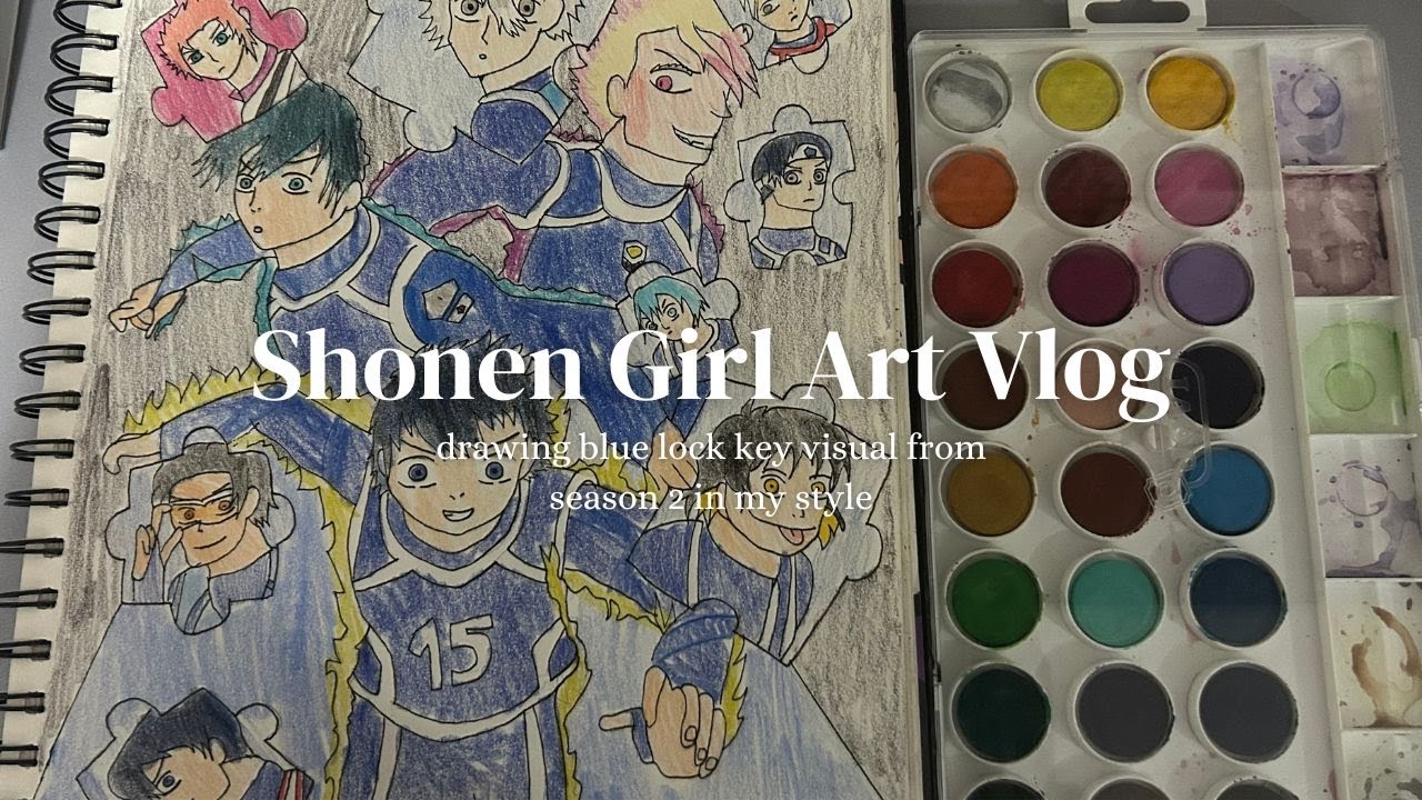 shonen girl art vlog 🪼 drawing blue lock key visual from season 2 in my ...