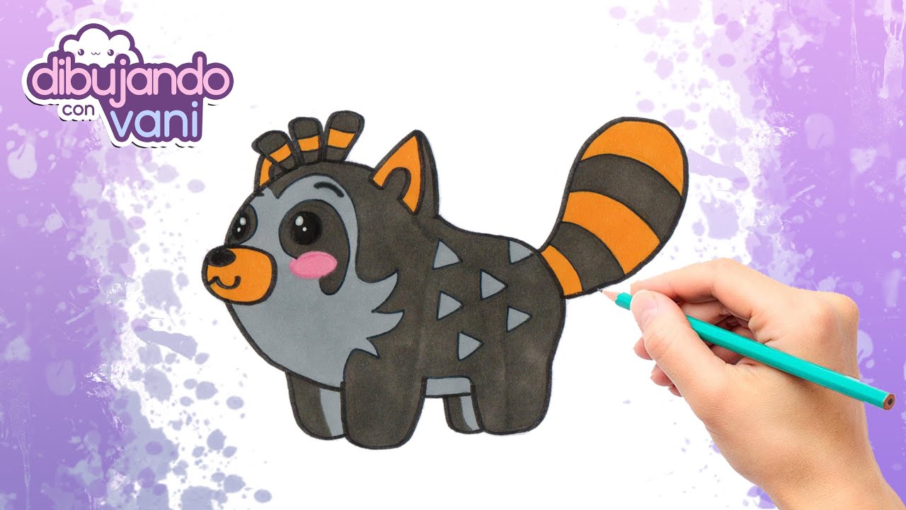 COMO DIBUJAR Y COLOREAR AL MAPACHE DE PK XD - YouTube