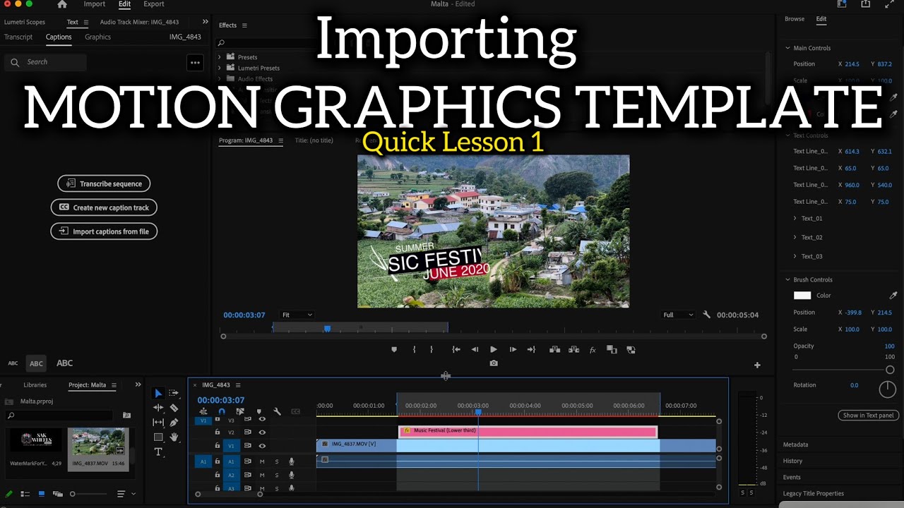 Importing MOTION GRAPHIC TEMPLATE in Premiere Pro? — Quick & Easy ...