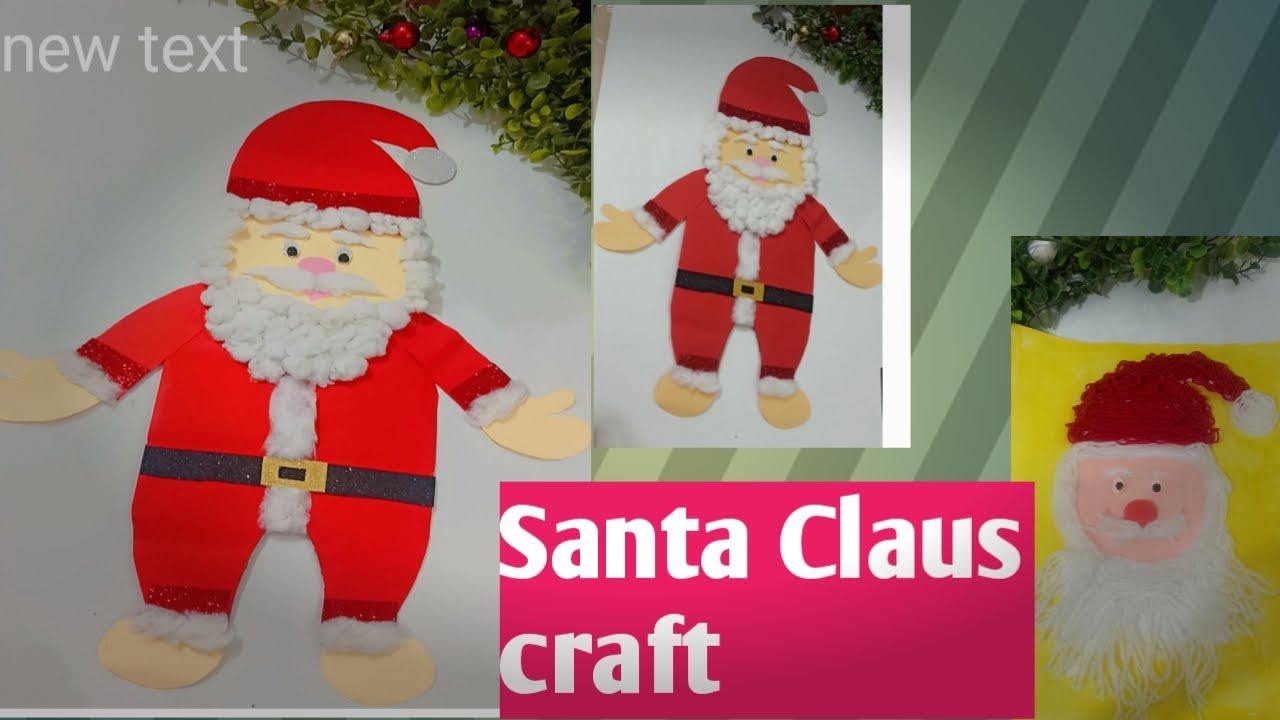 How to make santa Claus by paper craft #santa Claus making by cotton # ...