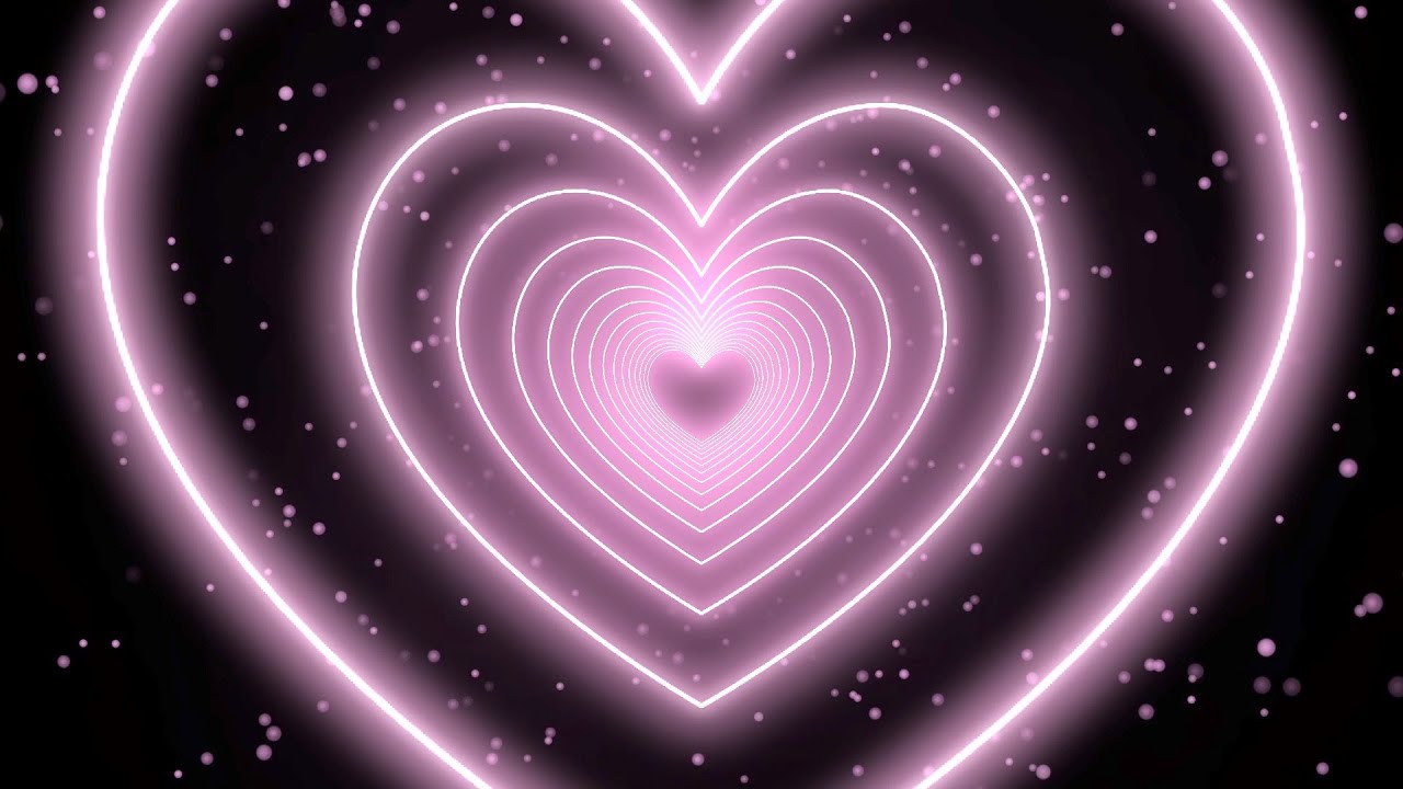 HD Led Light Screen💖Pink Heart Background │ Neon Heart Tunnel ...