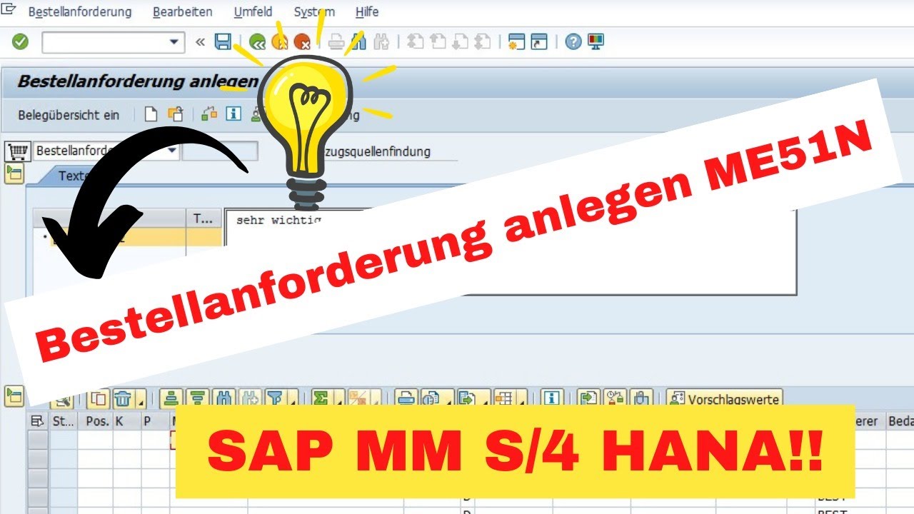 ERP4YOU - BANF: Bestellanforderung Anlegen - ME51N im SAP S/4 HANA ...
