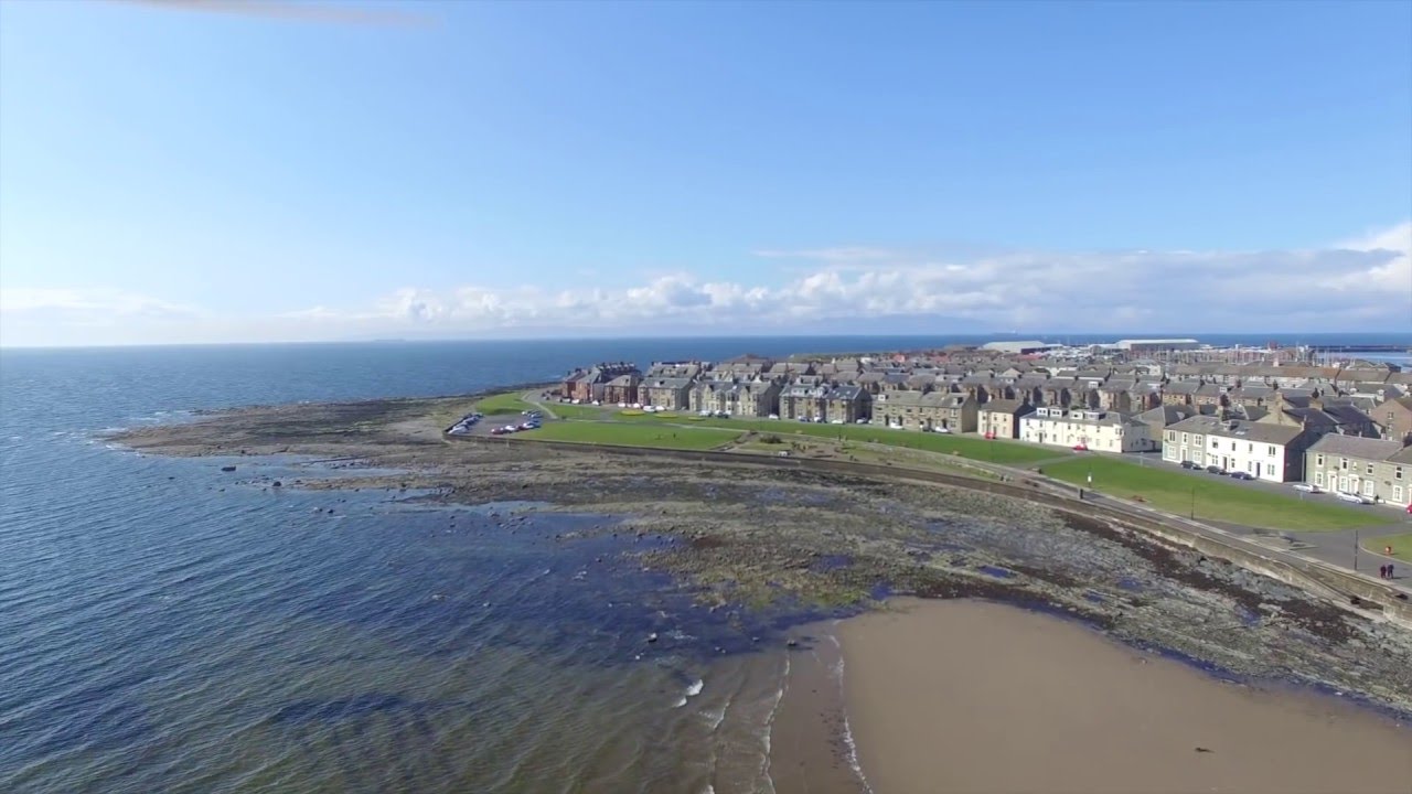 Drone's eye view of Troon Beach - YouTube