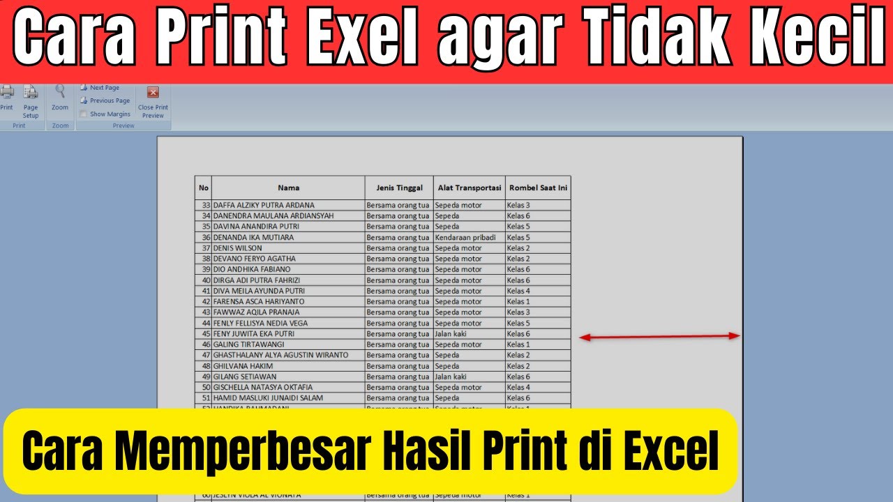 Cara Mudah Print Excel Agar Tidak Kecil - YouTube