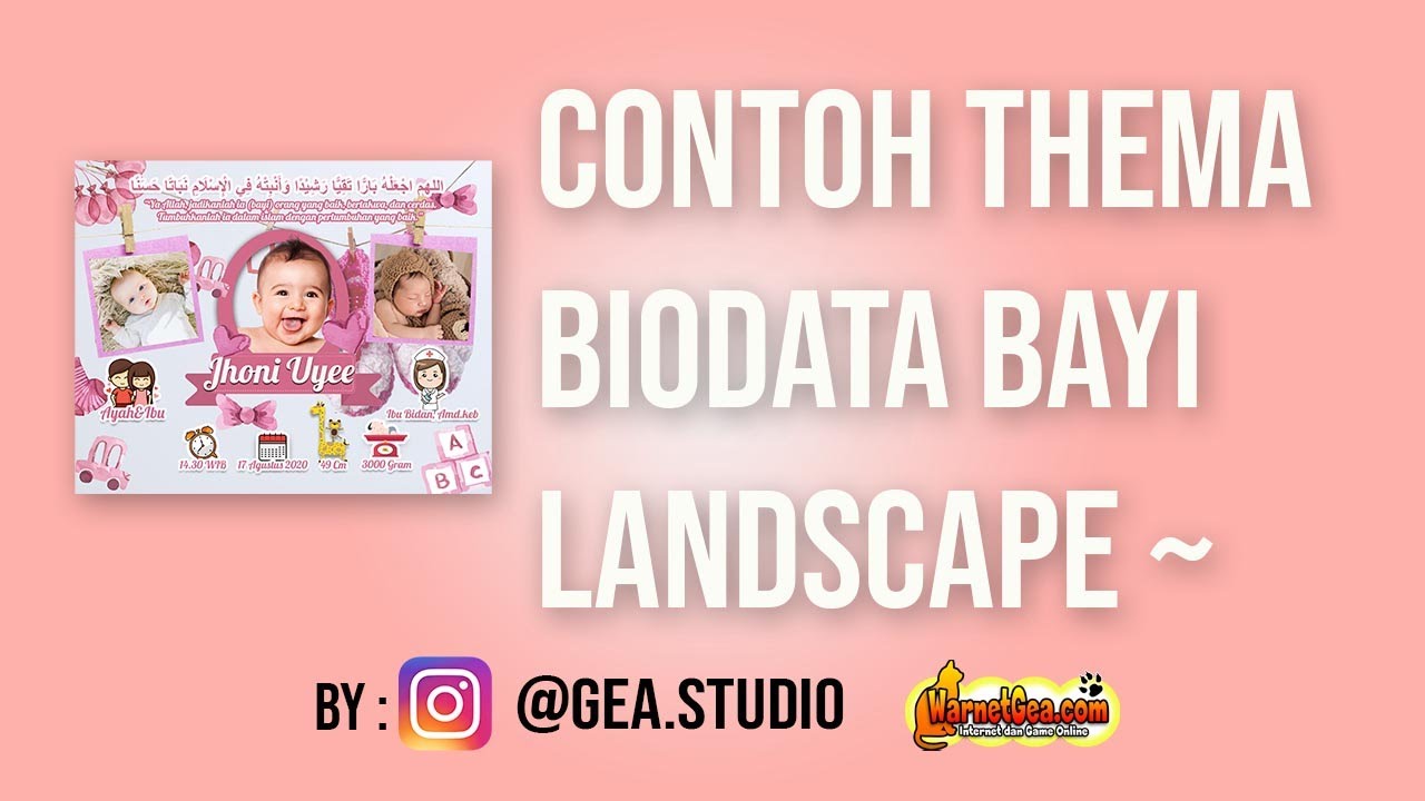 Tema biodata bayi lucu hiasan dinding bentuk landscape | warnetgea ...