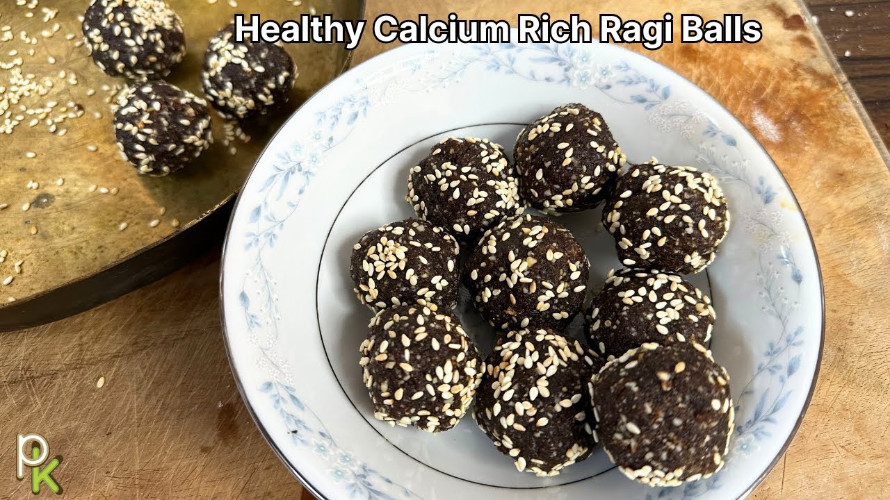 Calcium Rich Ragi Peanut Sesame Seed Balls- Ragi Simili Urundai-Finger ...
