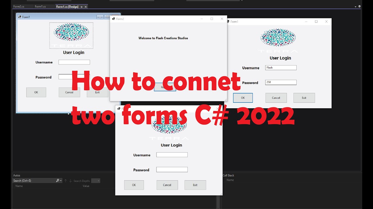 How to connet two forms C# 2022 - YouTube