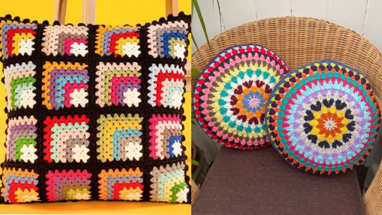 gorgeous collection of crochet cushion covers patterns - YouTube