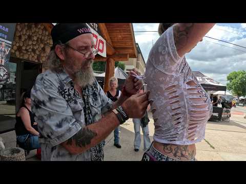 Sturgis Main Street Wildman Willie Shirt Cutting