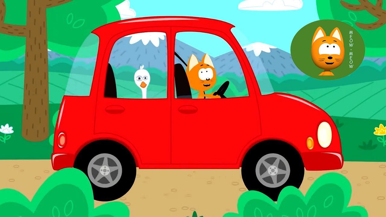 DRIVING IN MY CAR - Meow Meow Kitty - Nursery Rhymes - YouTube