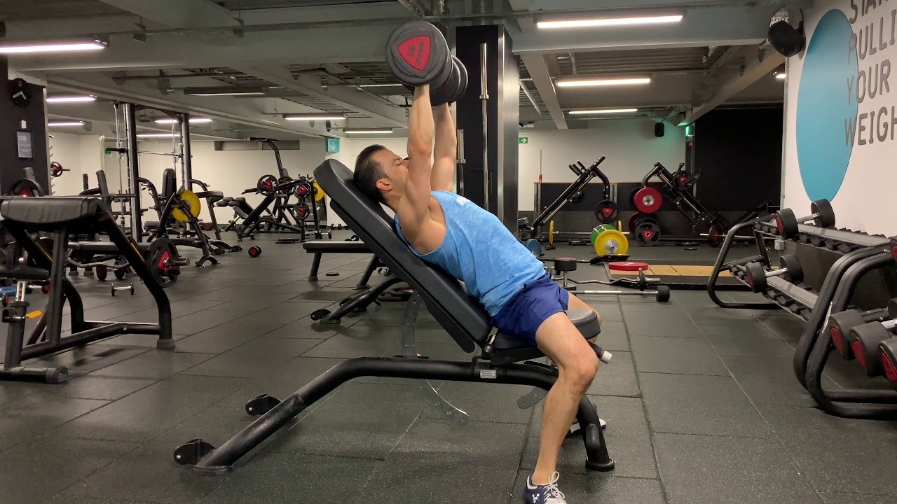 45˚ Incline Bench Press (DB; peak contraction) - YouTube