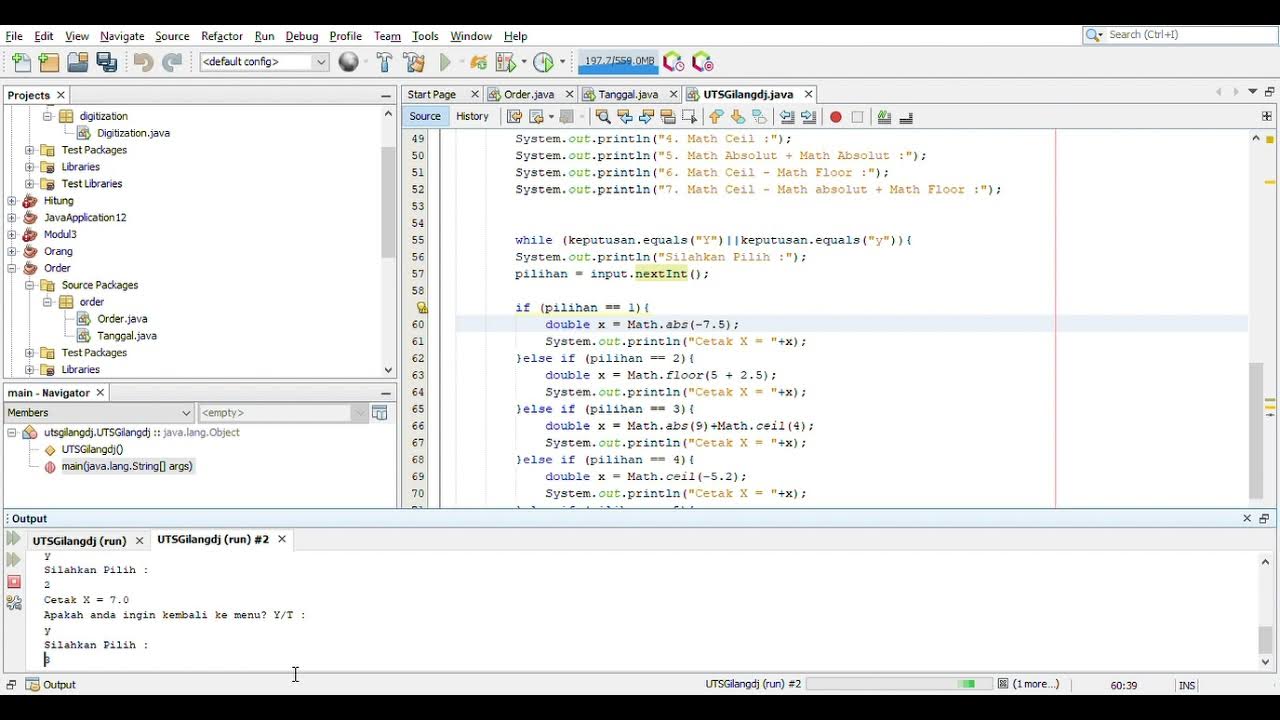 PROGRAM JAVA Math.abs, Math.floor, Math ceil - YouTube