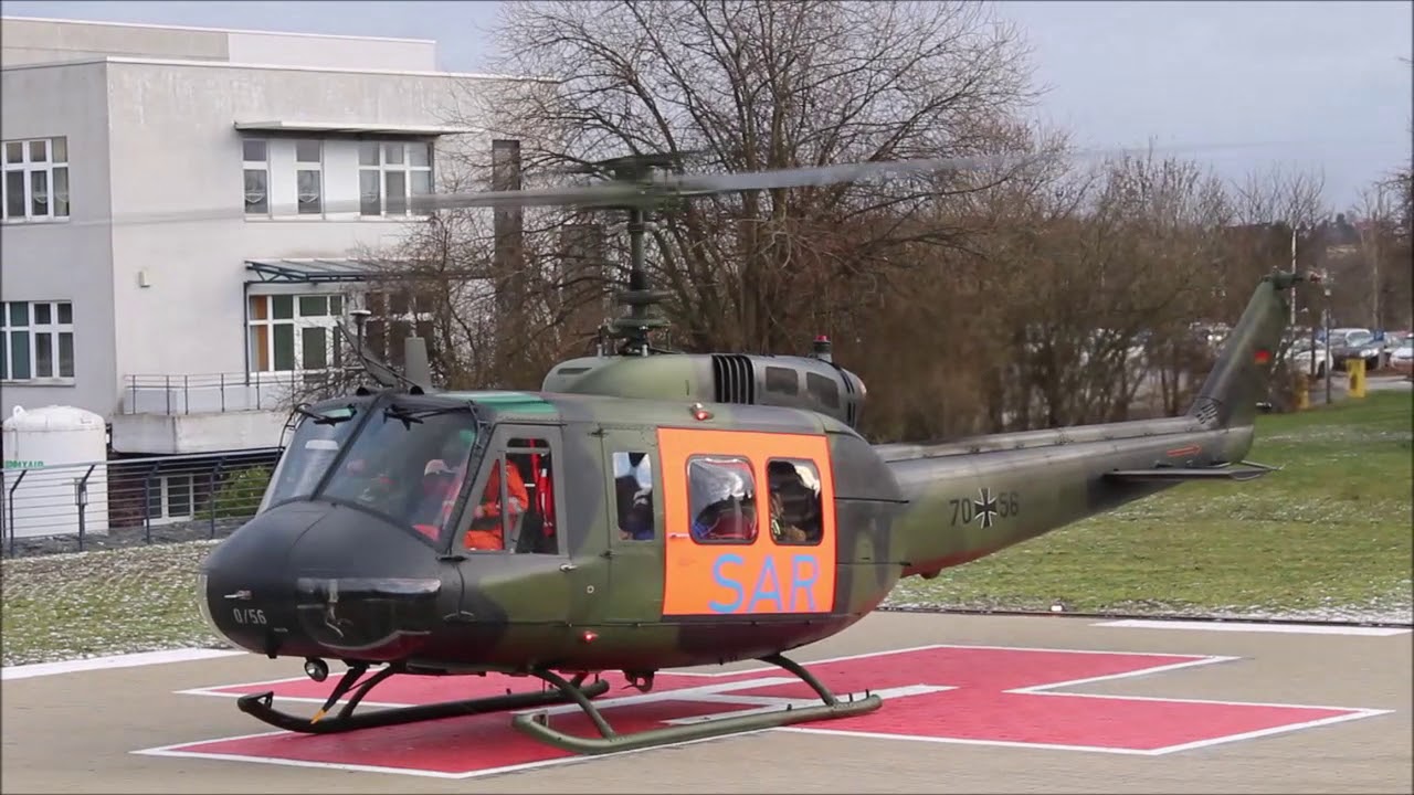 Bundeswehr | Start SAR 87 Krankenhaus Werdau | Bell UH-1D | 70+56 - YouTube