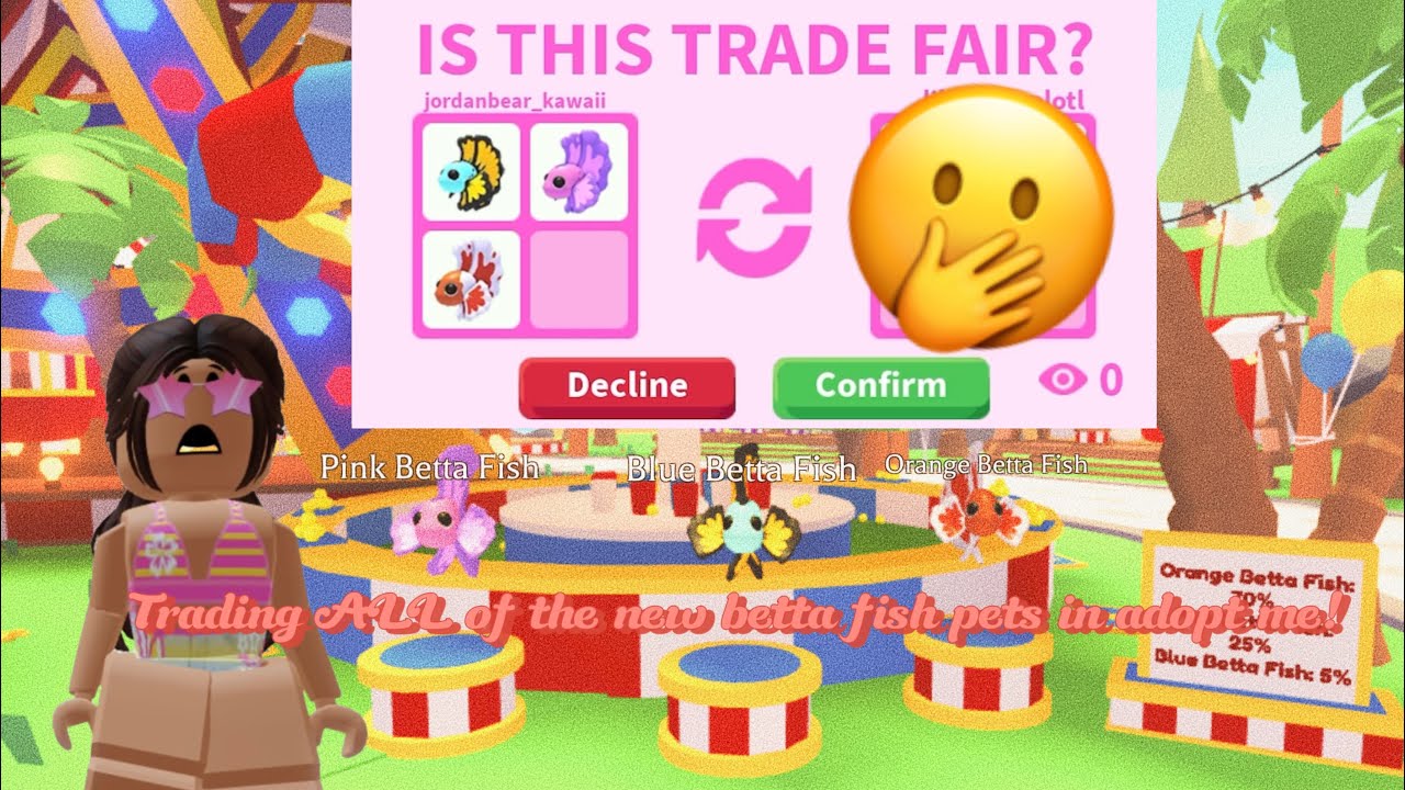 Trading ALL of the new betta fish pets in adopt me week 2 summer fest ...