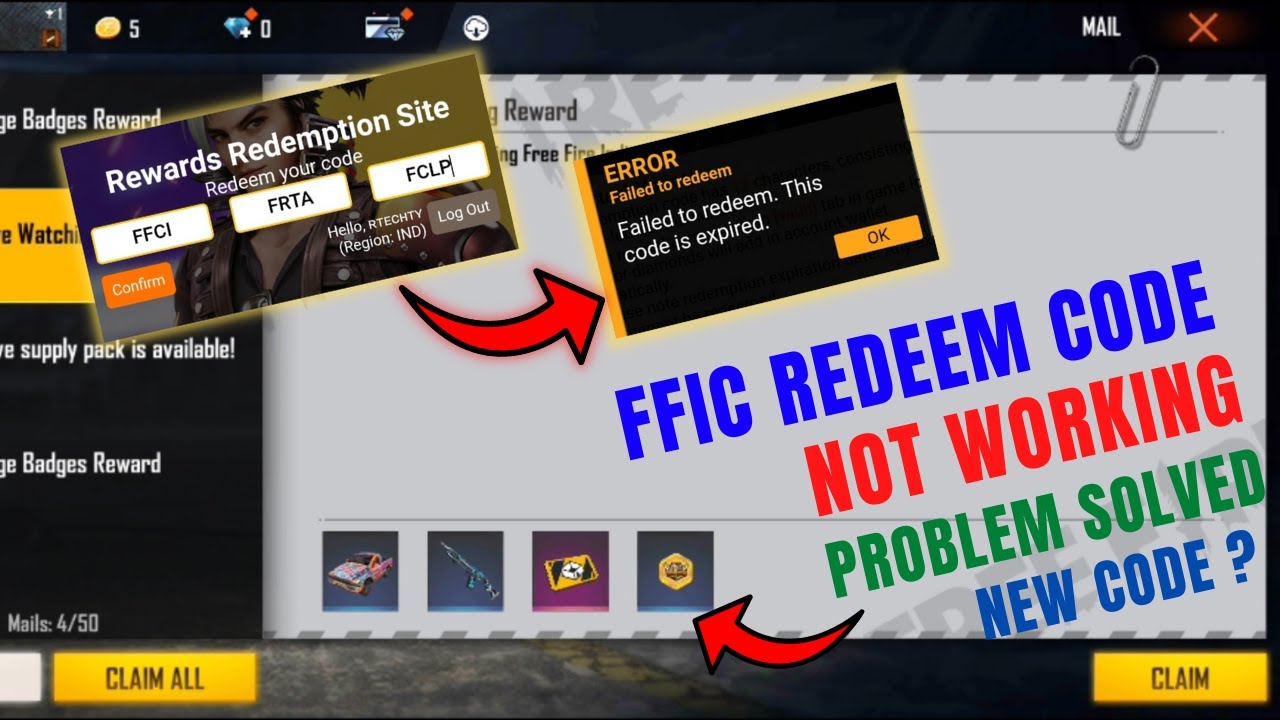 FFIC Redeem Code Not Working Problem Solved | FFIC New Redeem Code Kaise Milega | FFIC New Code ...