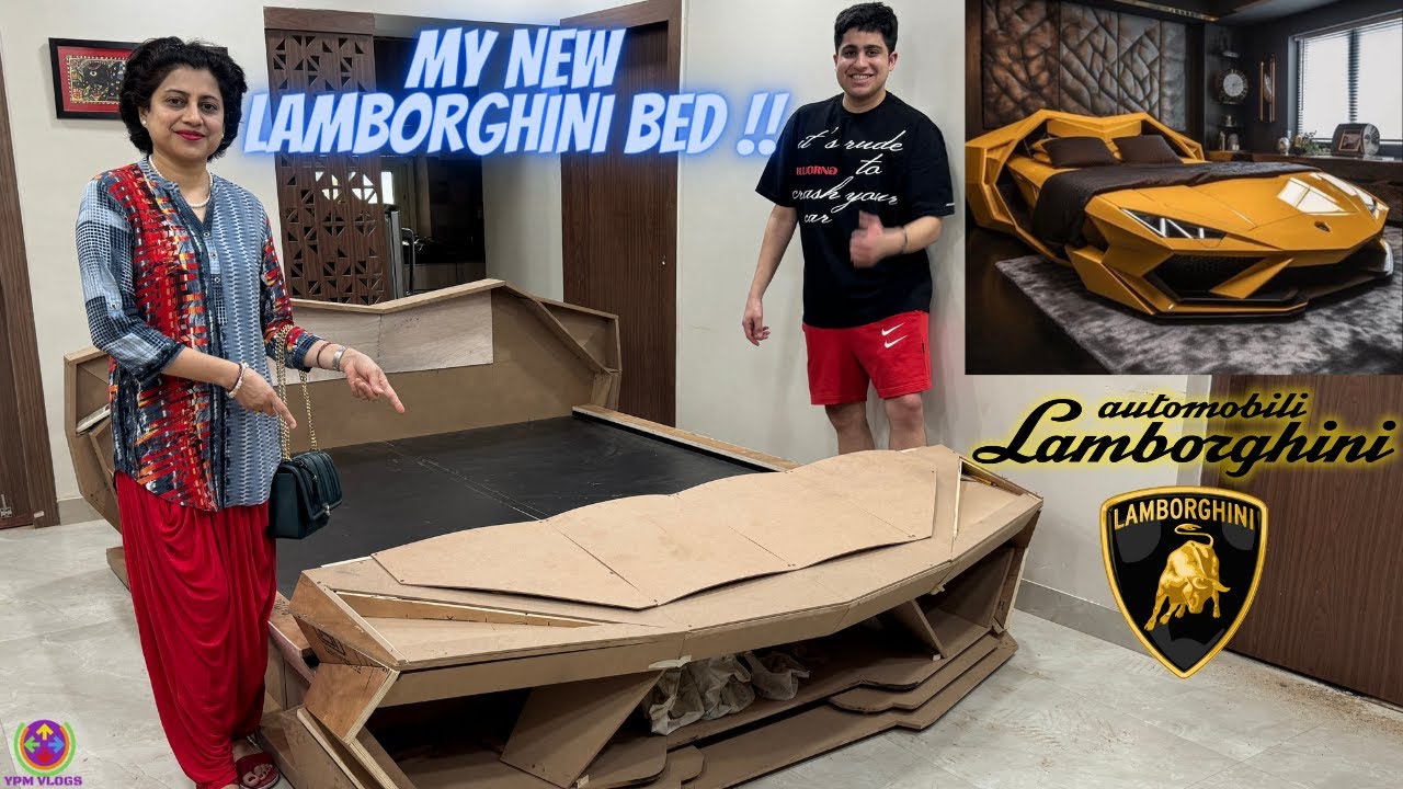 MY NEW CUSTOM LAMBORGHINI BED is 50% COMPLETED !! 😍🥳 ️ - YouTube