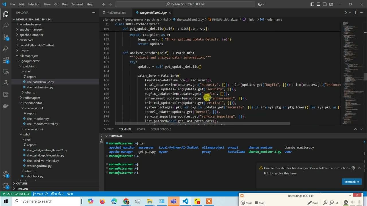 Rhel9 demo using ollama python functions - YouTube
