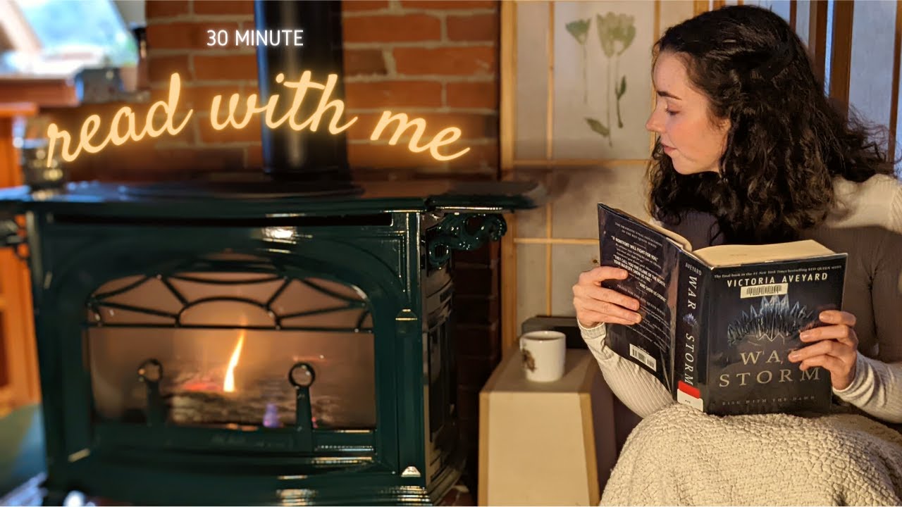 FIREPLACE READ WITH ME // 30 minutes of cozy reading by the fire - YouTube