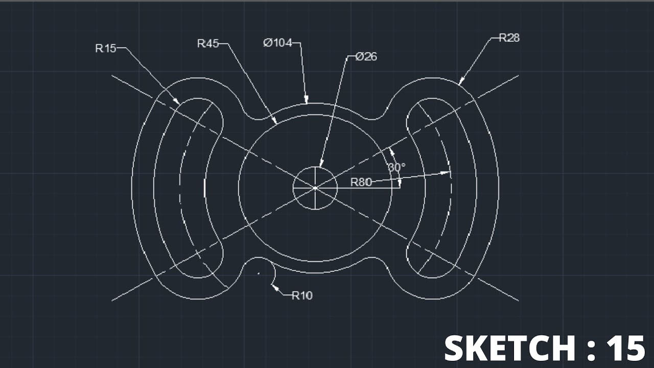 AUTOCAD 2019 : PRACTICE SKETCHES FOR BEGINNERS - YouTube