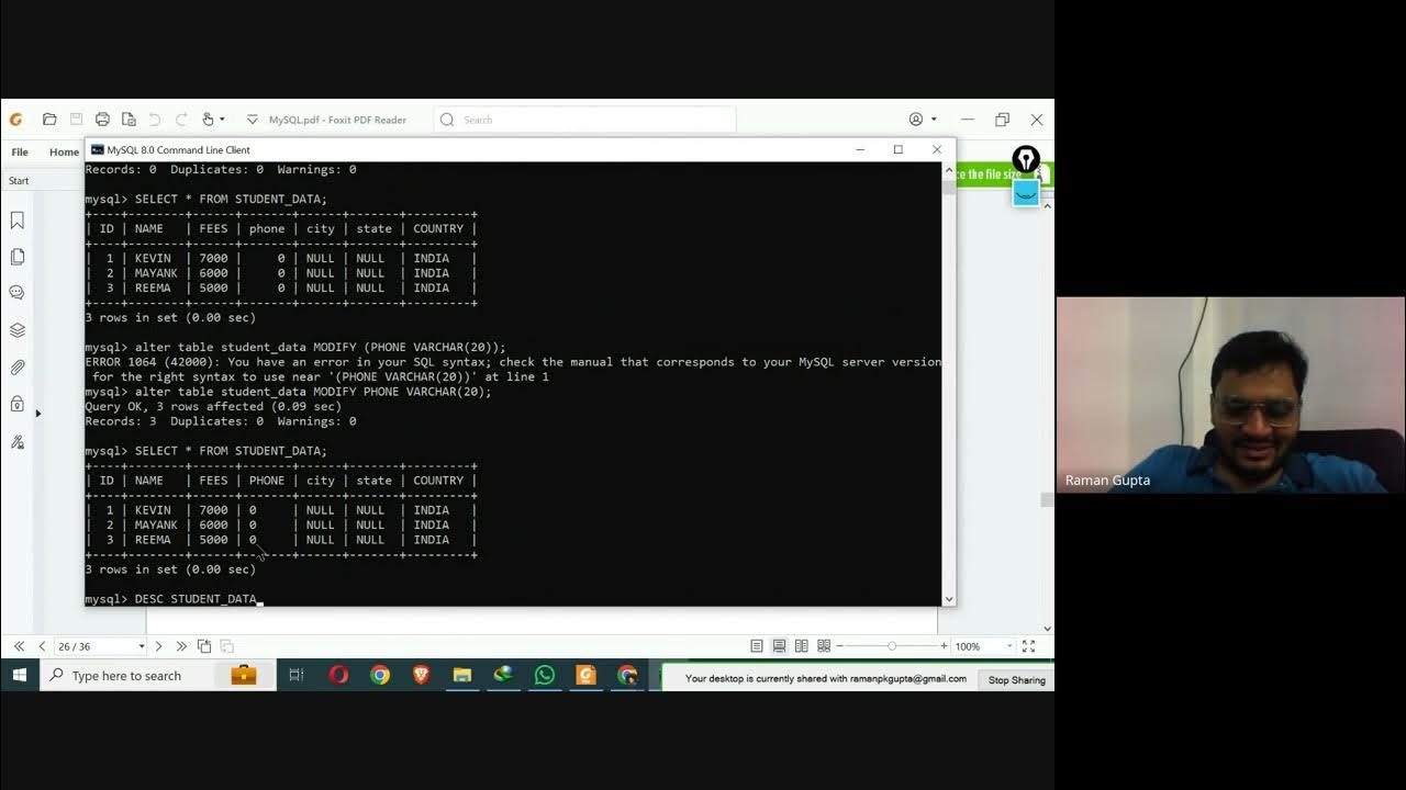 DBMS Where and Select clause limit distinct aggregate Functions - YouTube
