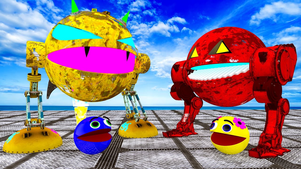 TWO LEG ROBOT PACMAN VS MS PACMAN VS ROBOT PACMAN USE POKEMON NEW ...