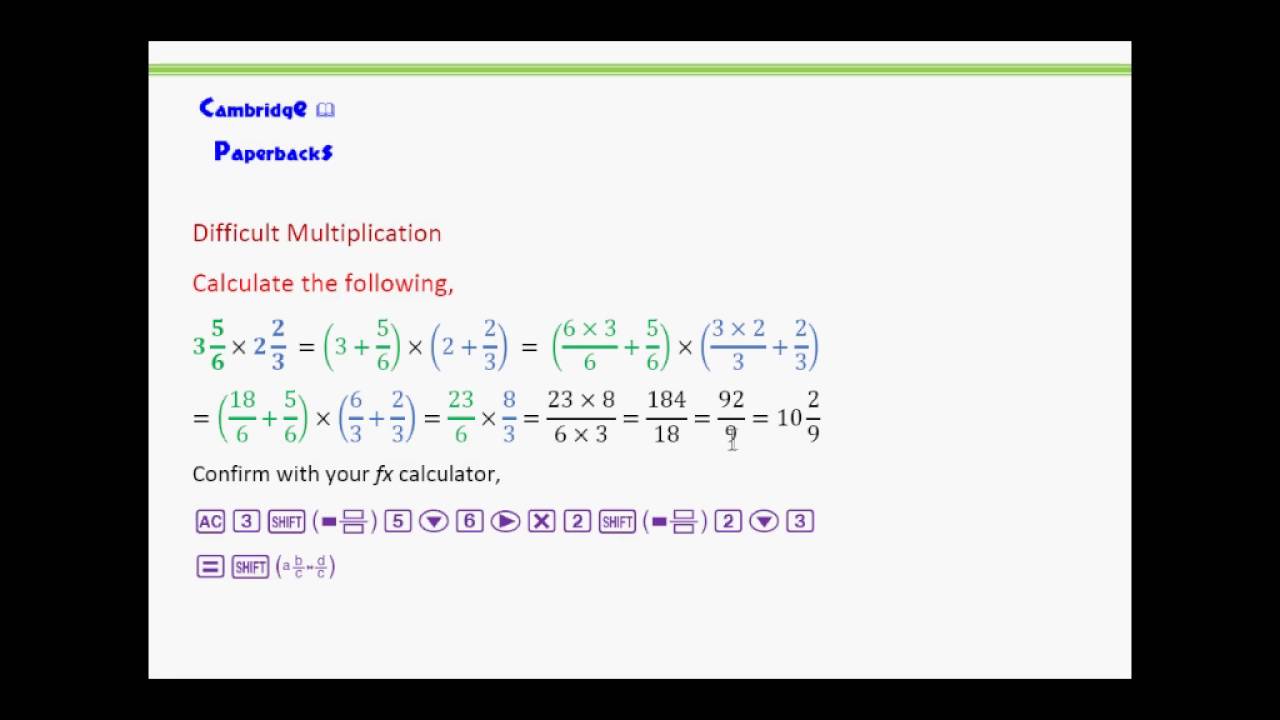 Solving difficult fractions on Casio fx calculator | Part 1 - YouTube