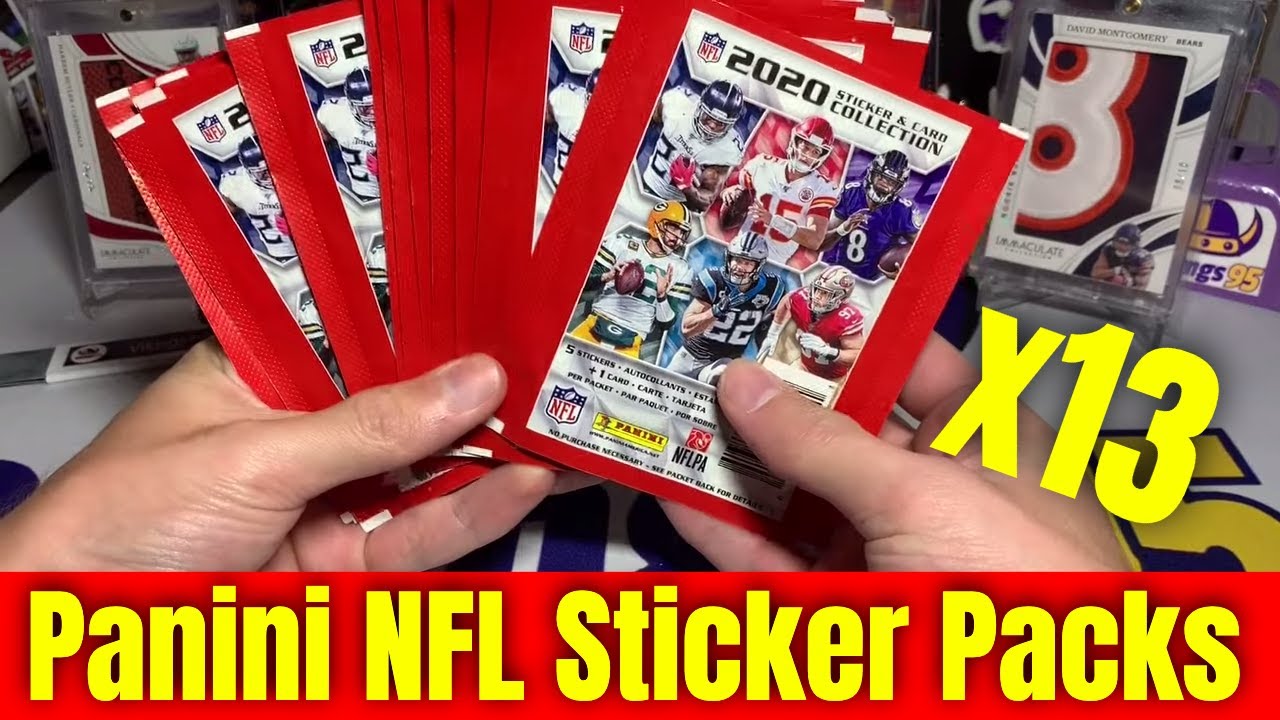 Panini NFL Sticker Packs | 1 Card & 5 Stickers Per Pack! Numbered Cards ...