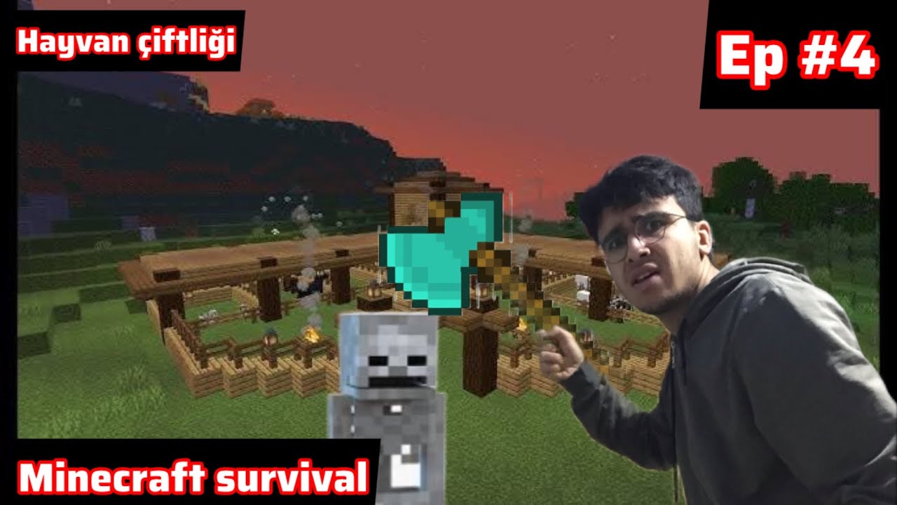 Minecraft Survival Hayvan Çiftliği Ep4 SURVİVAL GAMEPLAY - YouTube
