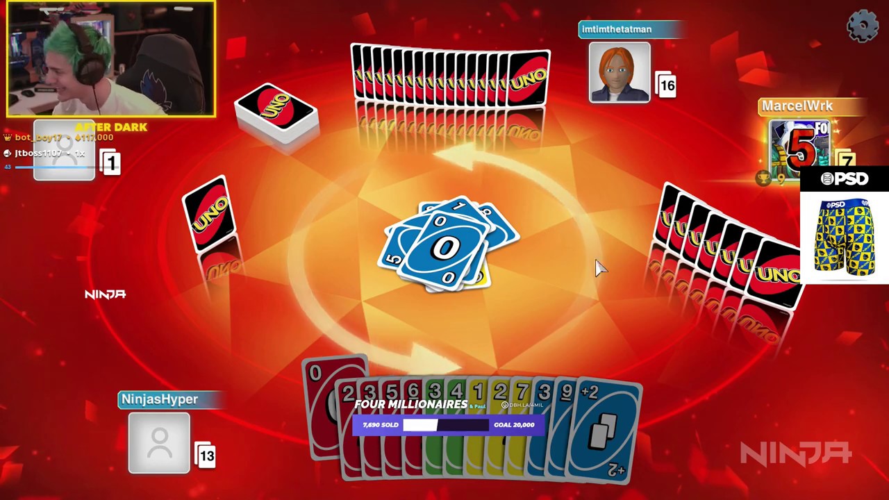 Ninja playing UNO - YouTube
