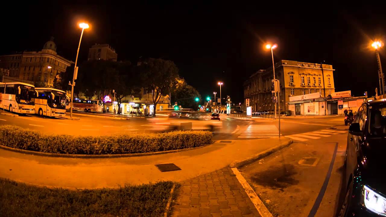 Night ride in Rijeka, Croatia, time-lapse photography - YouTube