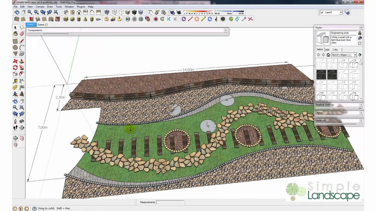 SimpleLandscape odc.5 Stone path + Wooden sleepers [HD] sketchup - YouTube