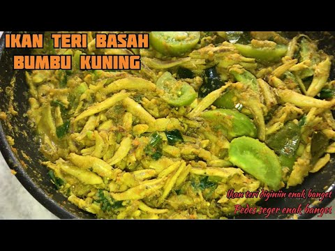 Resep Ikan Teri Basah Bumbu Kuning - YouTube