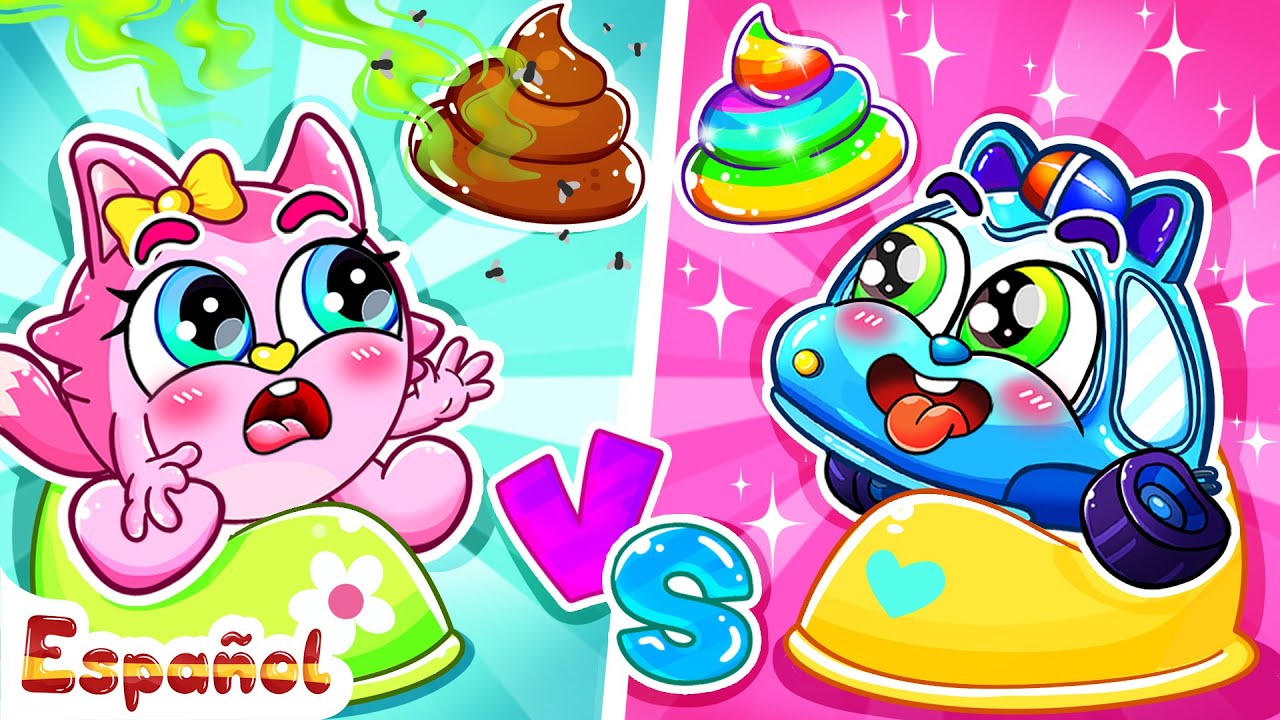 Canción colorida de Poo Poo💩Orinal rosa contra azul | Baby Cars Kids ...