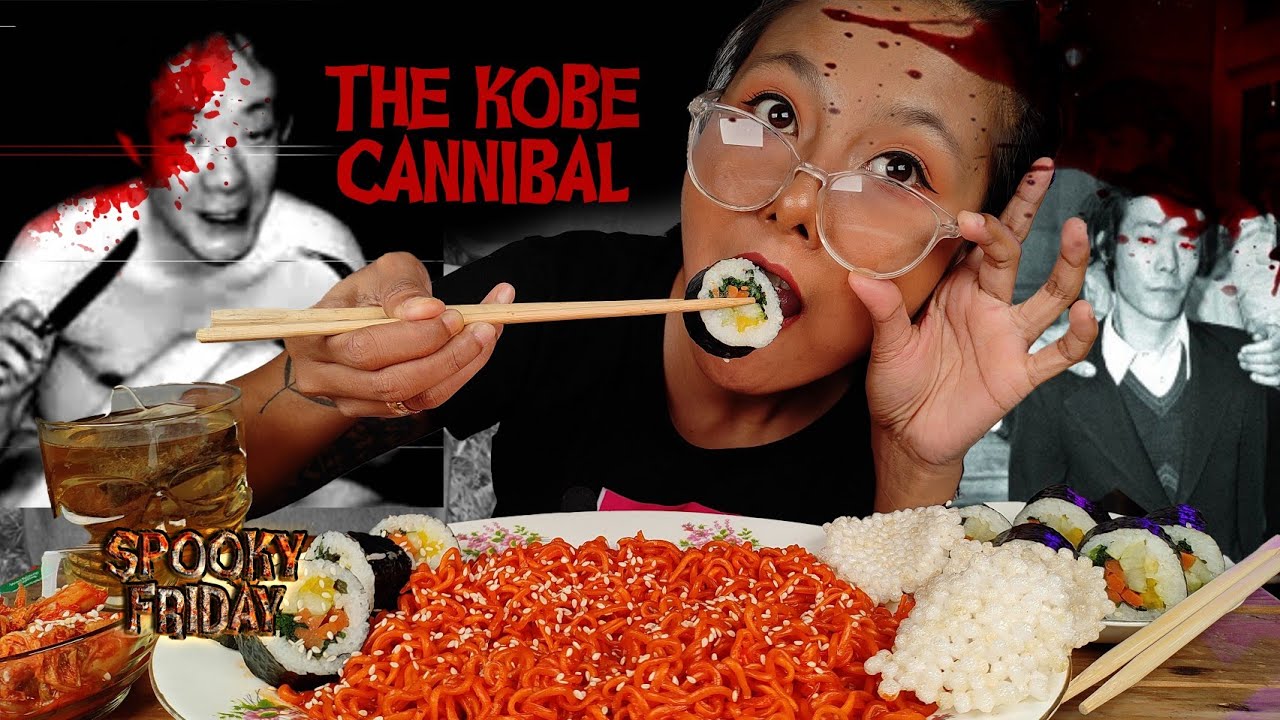 EATING SPICY NOODLES WITH VEG KIMBAP, KIMCHI, FRIES AND TEA ☕ | ISSEI SAGAWA THE KOBE CANNIBAL ...