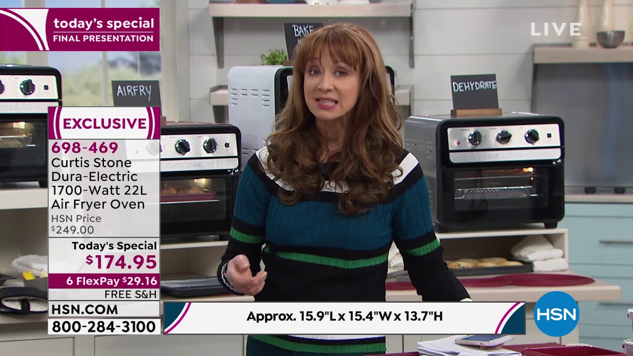 Curtis Stone DuraElectric 1700Watt 22L Air Fryer Oven w/... - YouTube