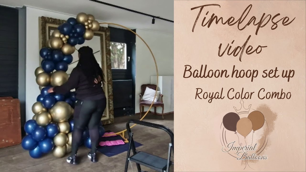 Royal color combo: Navy blue and gold | Balloon hoop 30min set up ...