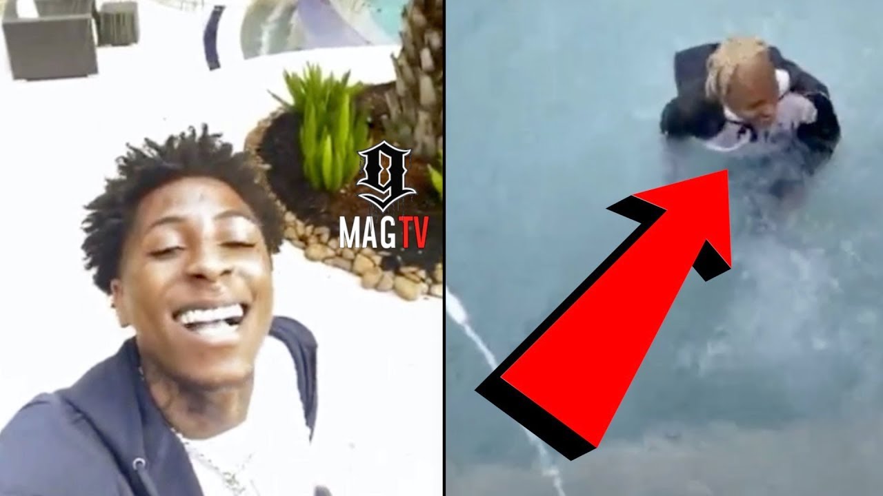 NBA Youngboy Pushes Rich The Kid In The Pool! 🏊🏾‍♀️ - YouTube