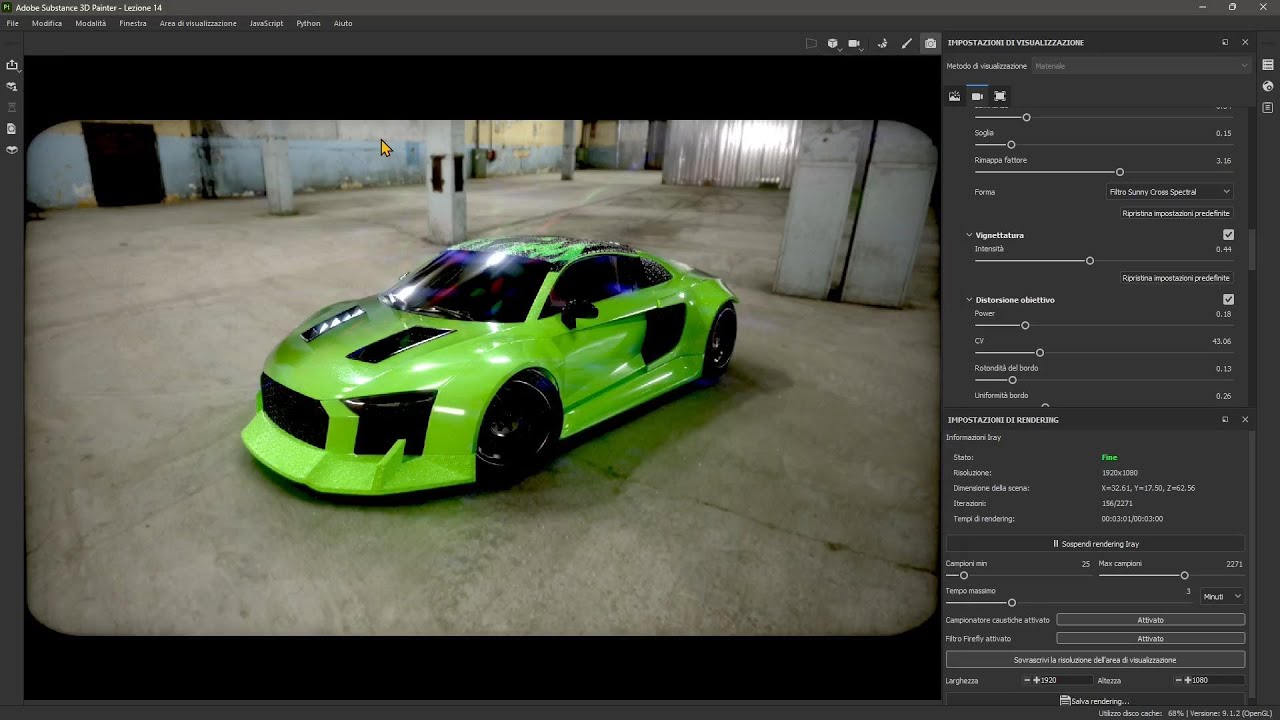 SUBSTANCE 3D - Lezione 14 - Render Interno, HDRI, Automotive Design ...