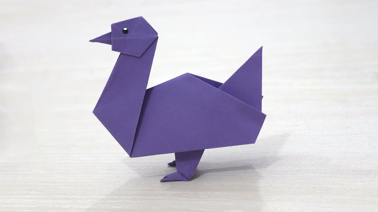 Easy Origami Goose Tutorial - How to Make a Paper Duck - YouTube