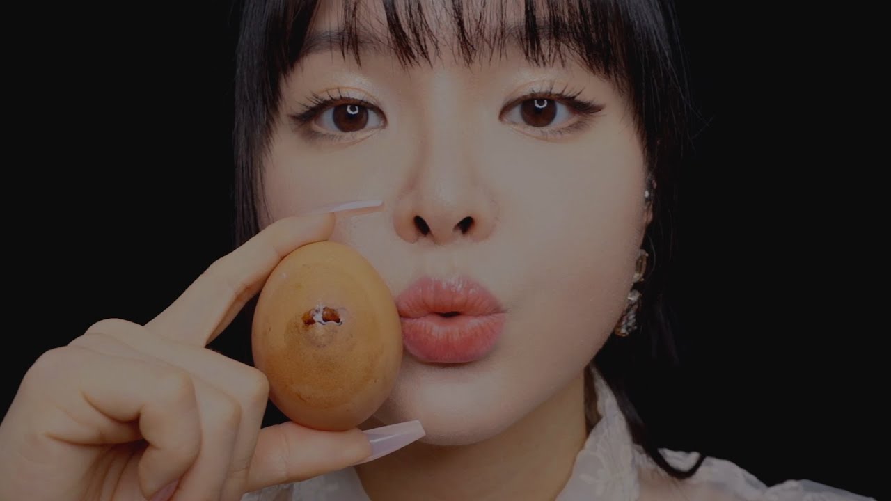 ASMR Roasted Egg Eating Sounds, Digging in Tascam - YouTube