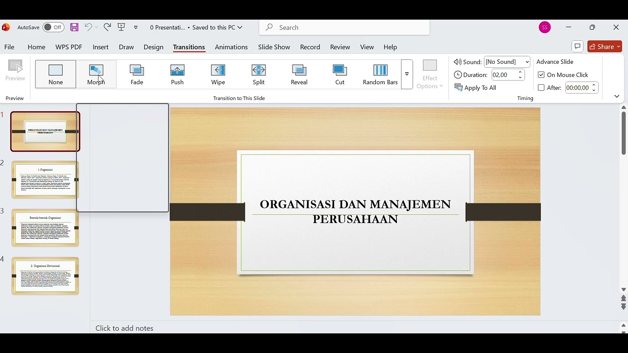 CARA MEMBUAT TRANSISI DI PPT - YouTube