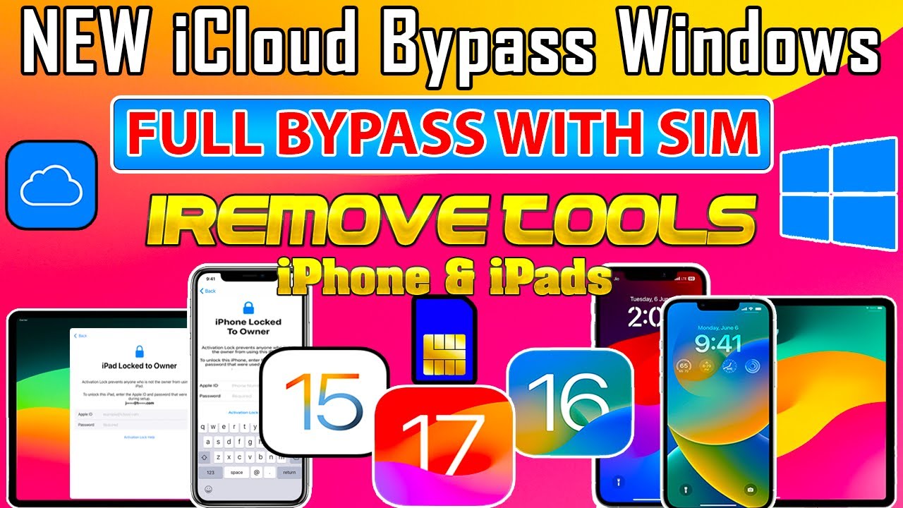 😍 iCloud Bypass Windows Sim/Signal iOS 17/16/15 | Activation Lock to ...